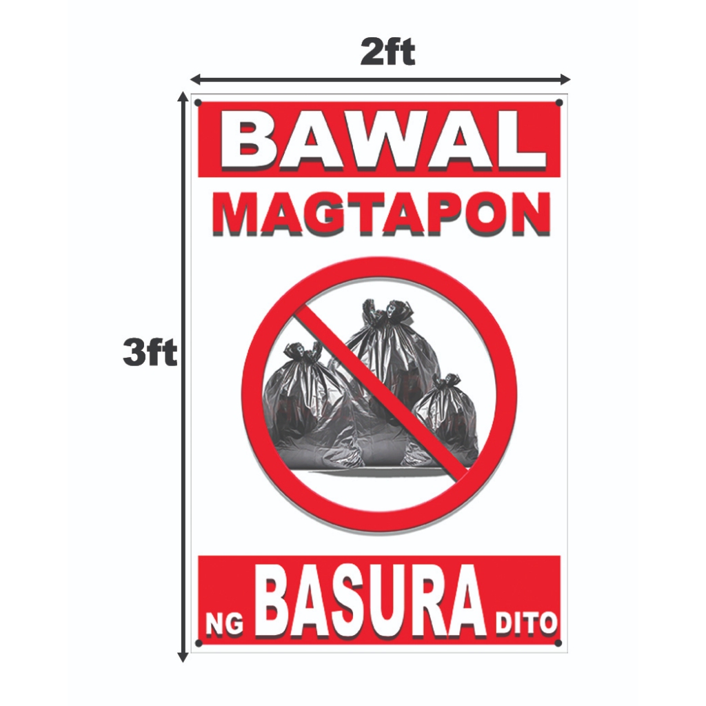 bawal magtapon ng basura dito tarpaulin signage no trash | Shopee ...