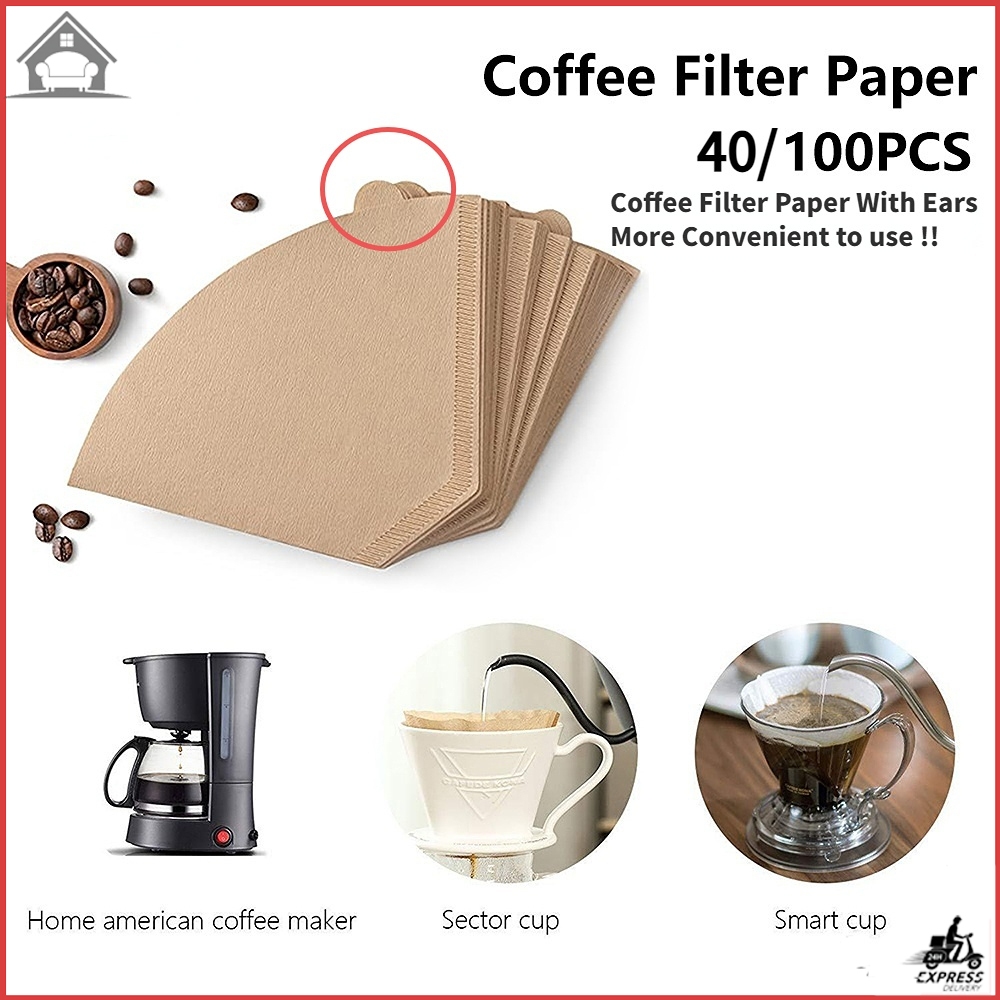 100 Pcs U-shaped Drip Filter Paper Coffee Maker Filter Pulp Espresso ...