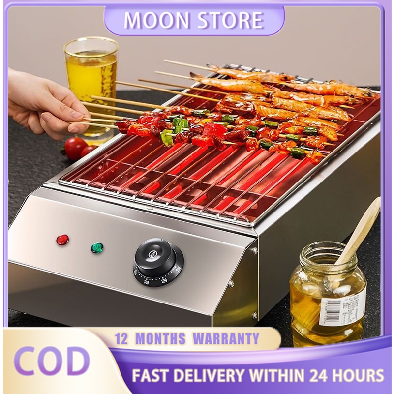 Electric Griller BBQ Stainless Steel Smokeless Indoor Portable ...