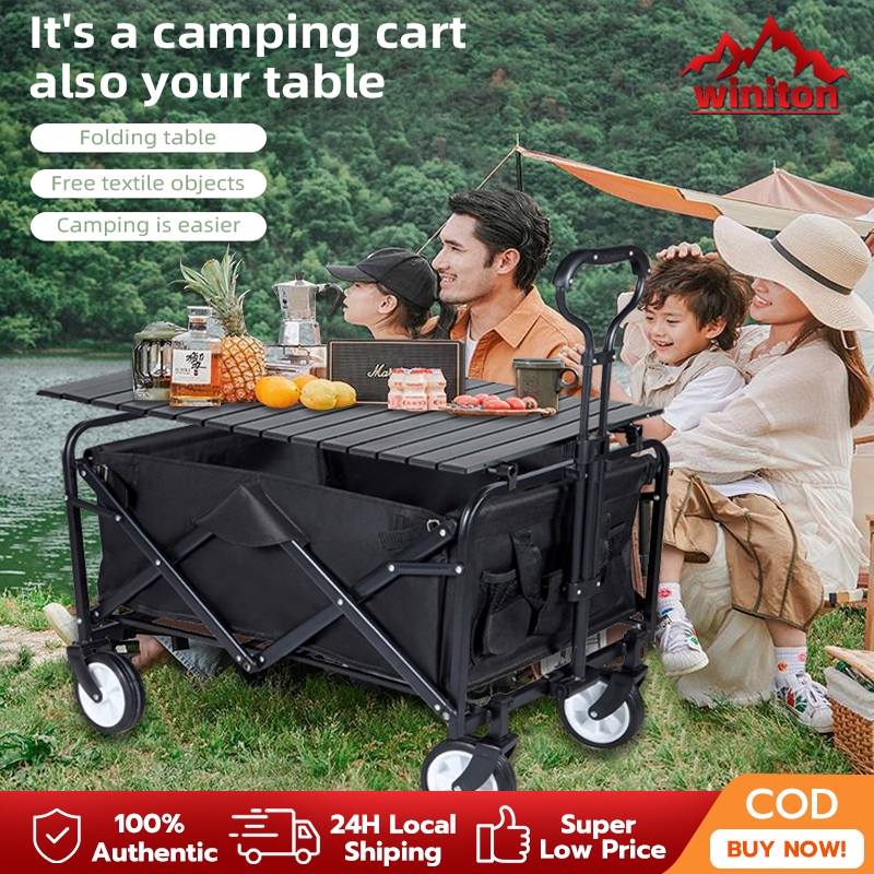 Multifunctional Foldable Trolley Wagon Family Picnic Beach Shopping ...