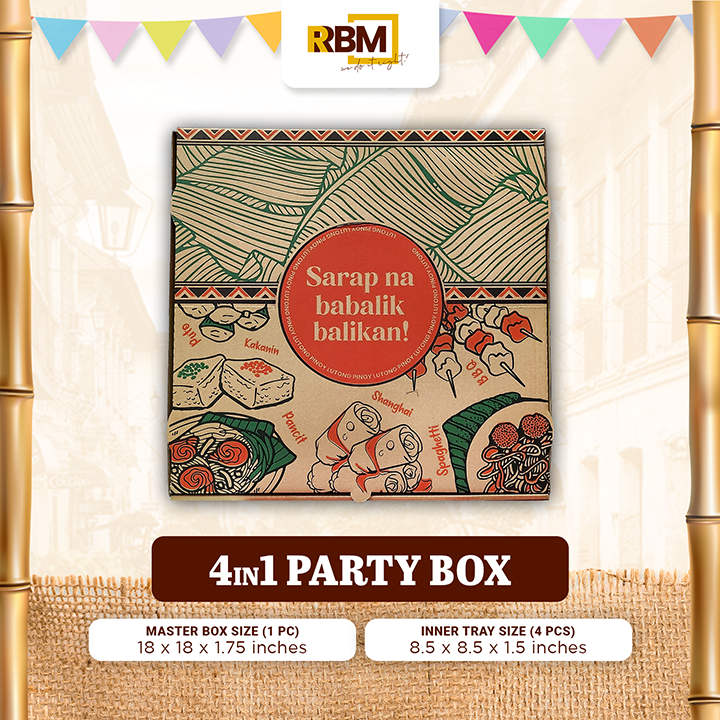 4 in 1 Party Box SNBB | Corrugated Box | 18 inches | 25 PCS | Shopee ...