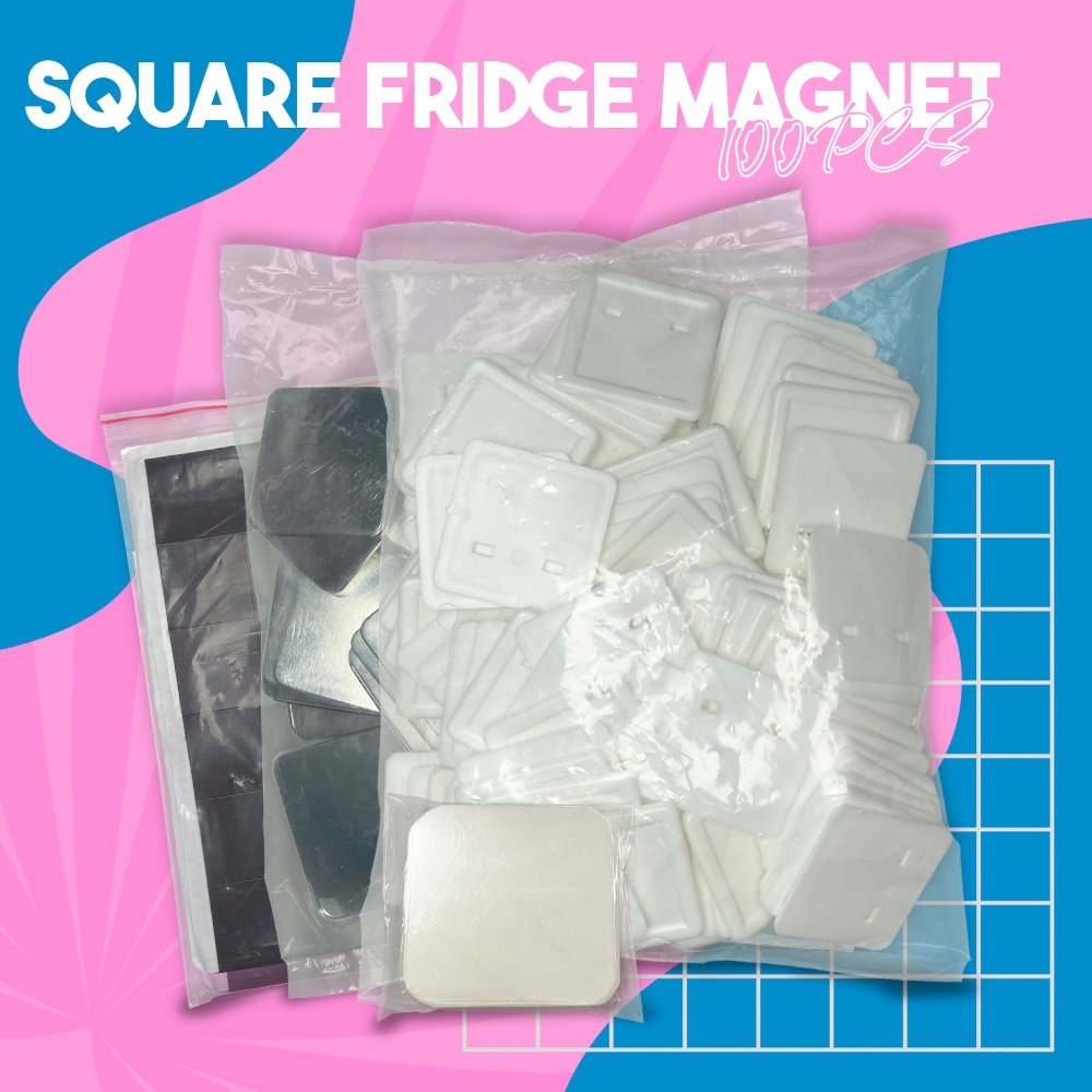 Square Button Fridge Magnet Set 2x2 inches (5x5cm) 100sets | Shopee ...