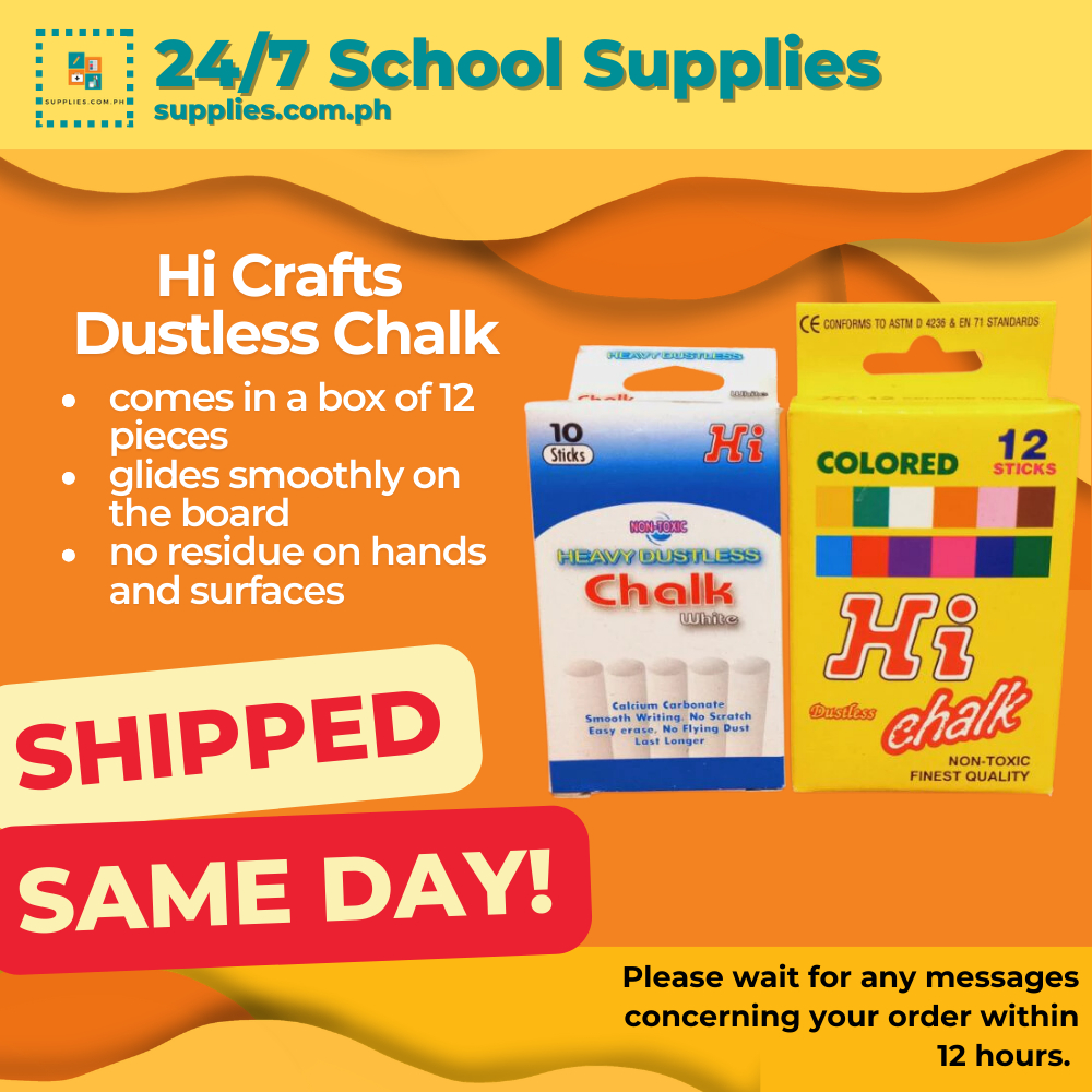 Hi Crafts Dustless Chalk For Creative Colored Or White, Teaching ...