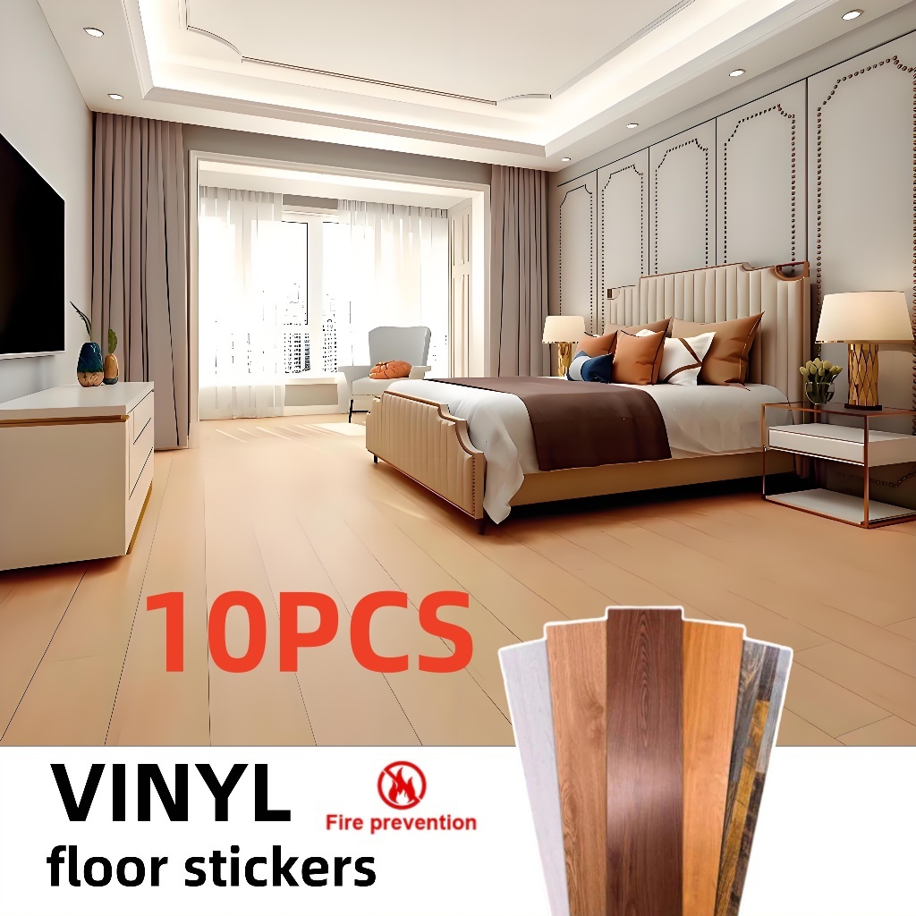 10PCS Vinyl Floor Sticker91cm*15cm Mat Stickers Waterproo Self Adhesive ...
