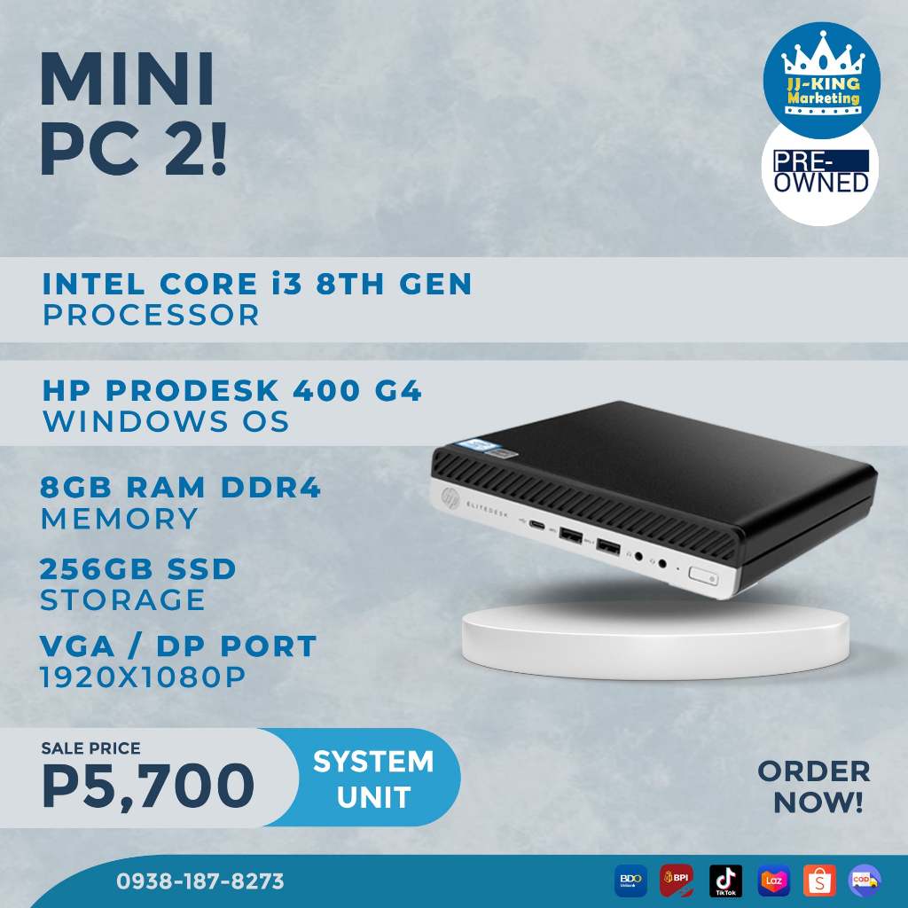 HP MINI CPU I5 6TH GEN 8GB RAM DDR4 256GB SSD 2ND HAND UNIT | Shopee ...