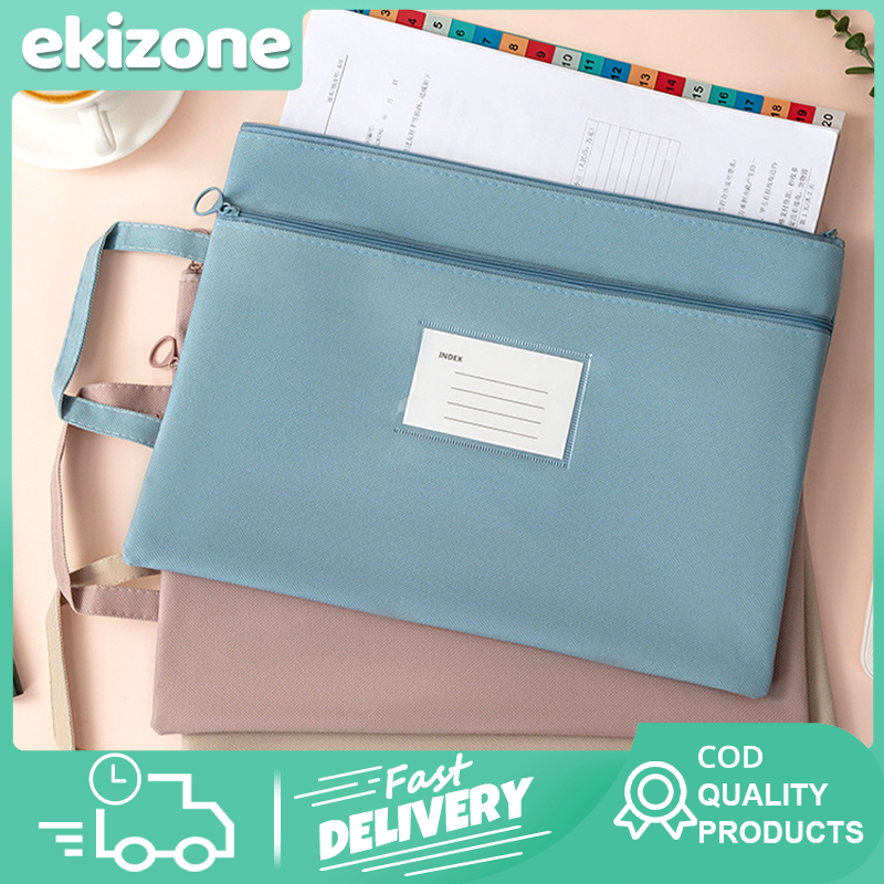 Double Deck File Folder Waterproof File Folder Long With Zipper B4 ...