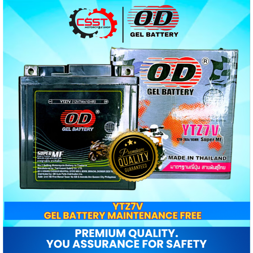 OD BATTERY FOR MOTORCYCLE YTZ7V (AEROX V1 & NMAX ) | Shopee Philippines