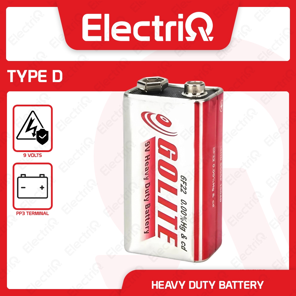 Electriq l GOLITE 9V Heavy Duty Multipurpose Battery Type D | Shopee ...