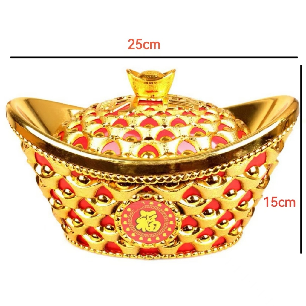 Lucky Charms Prosperity Basket good luck bowl gold color home table ...