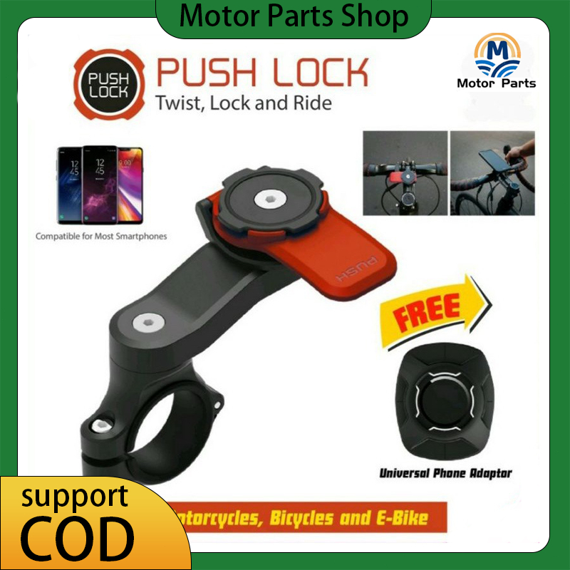 Push Lock Motorcycle Bicycle Electric Scooter Phone Holder Mount ...