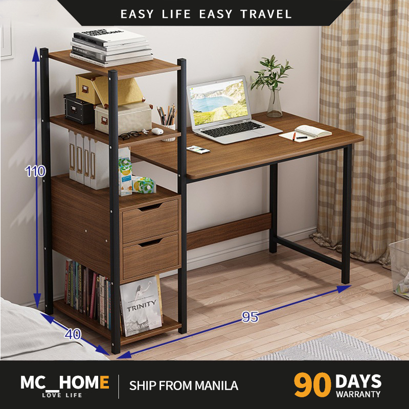 MC Study Table with drawer Desktop Table Computer Table with Shelves ...