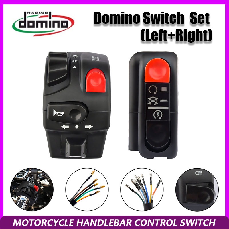 Domino Motorcycle Handlebar Switch Left & Right With hazard Switch ...