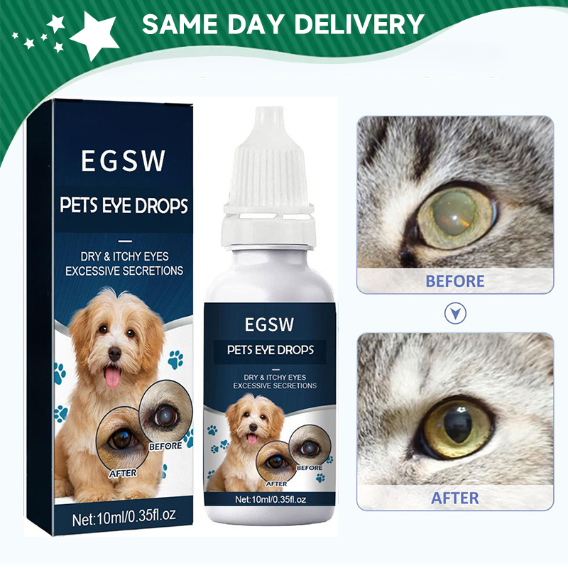 10ml Pet Eye Drops Safe Cataract Drops for Dogs Remove Eye Stains and ...