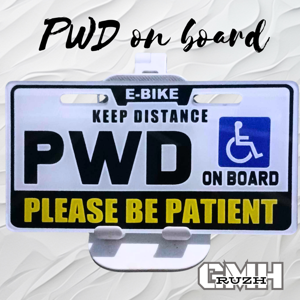 EBIKE PWD ON BOARD Plate (high quality Acrylic) with free Bolts and ...