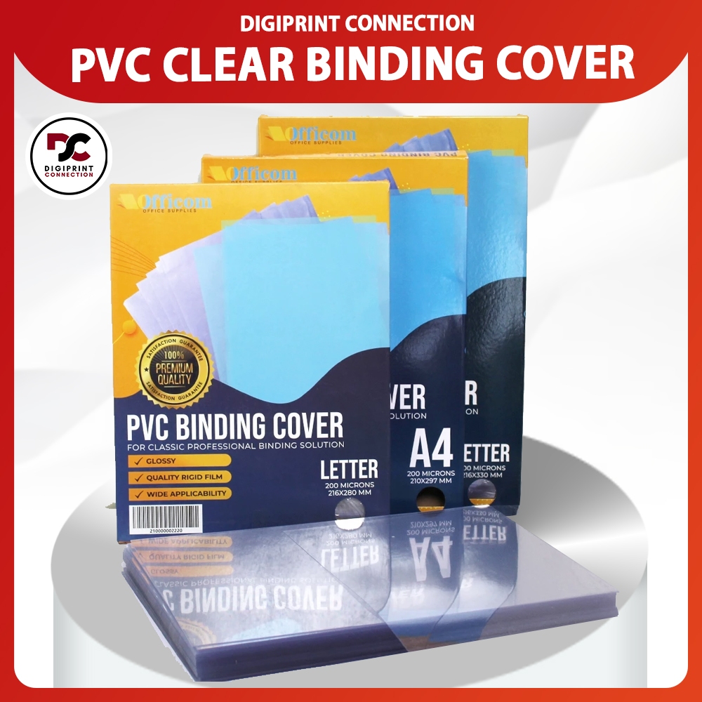100pcs PVC Binding Cover Clear 200 microns A4 | Short | Legal || PP ...
