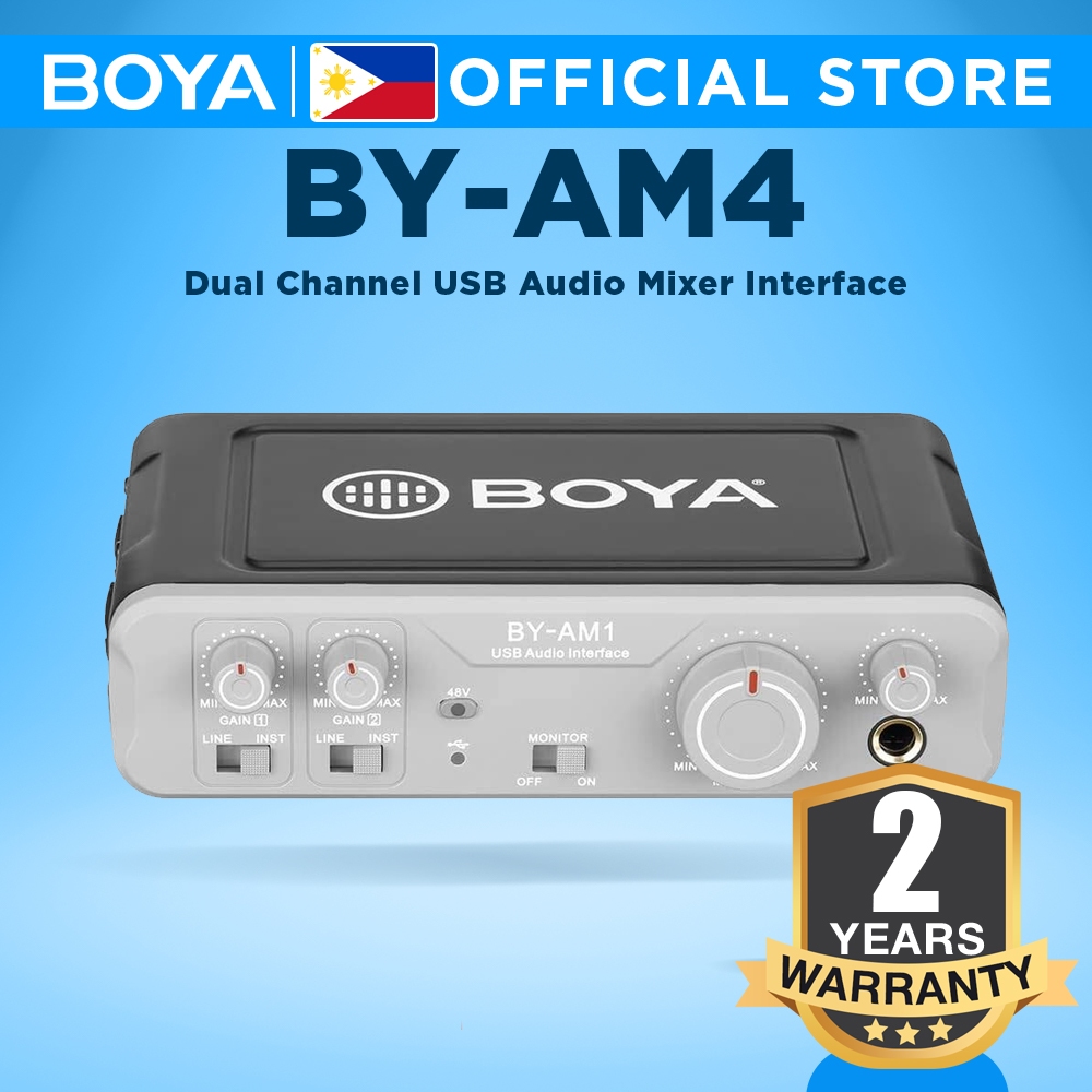 Boya BY-AM4 Dual Channel Audio Mixer USB Audio Interface Professional ...