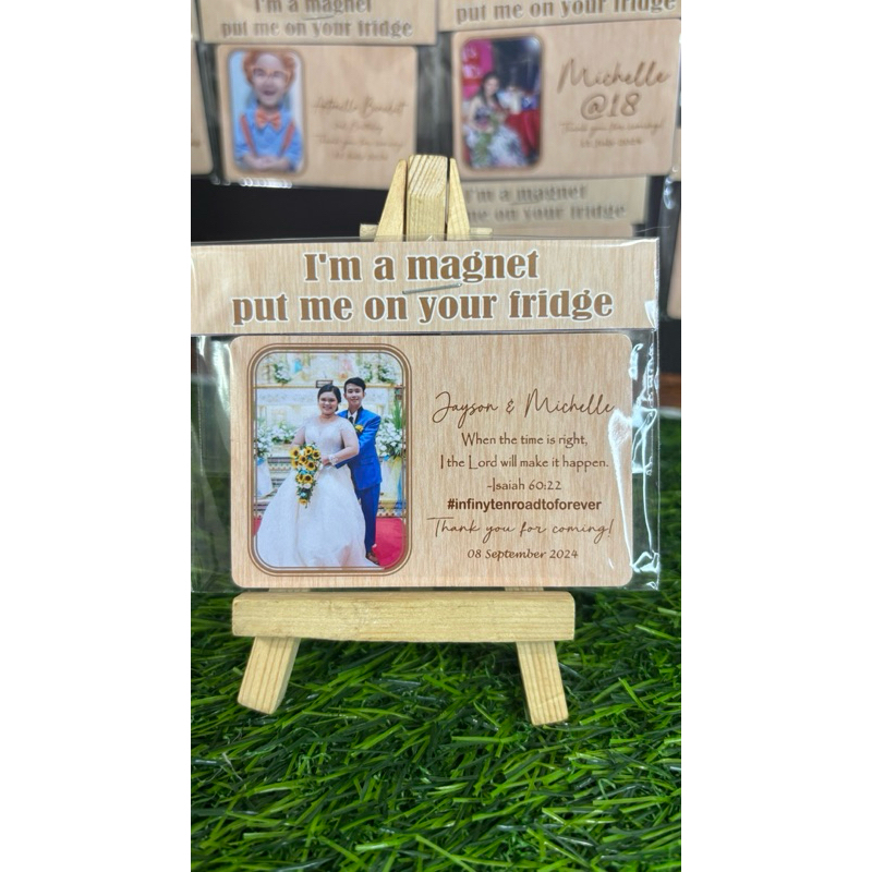 Wood Design ATM SIZE ref magnet souvenir for Birthday | Wedding ...
