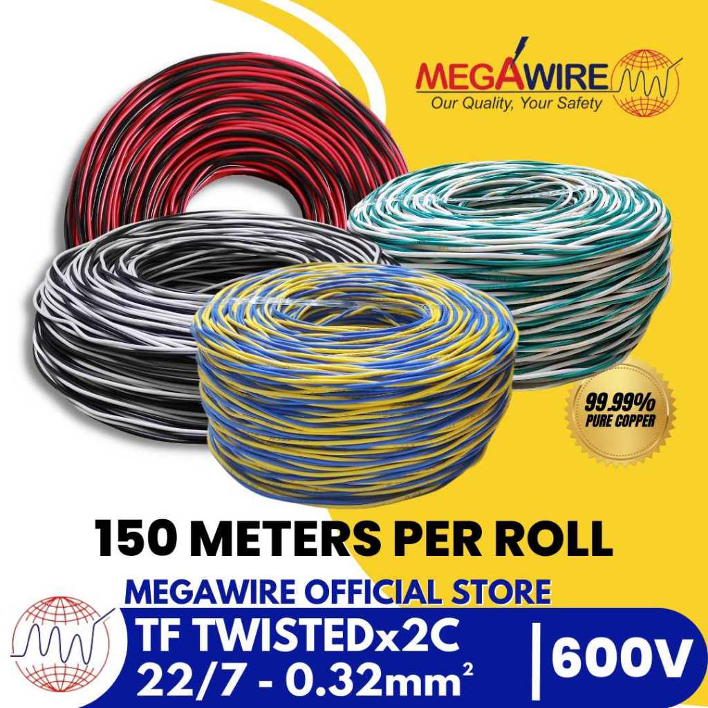 TF TWISTED 22/7x2C - 0.32mm² (150M) STRANDED ROLL (150 Meters) | Shopee ...