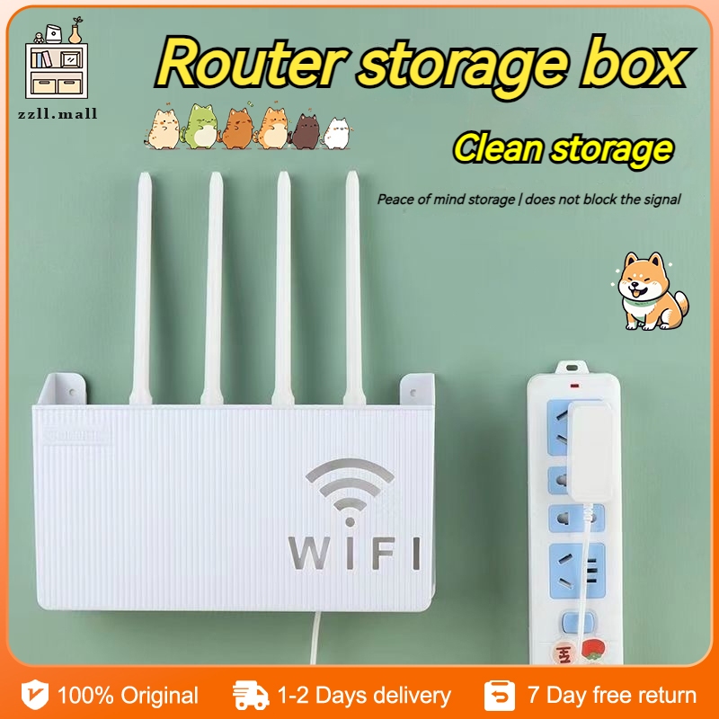 Wifi Shelf Set-top Box Rack TV Router Bracket Storage Box Wall ...