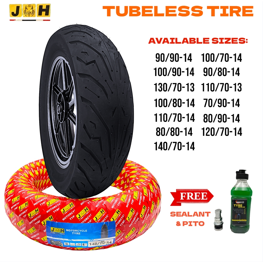 JH MOTORCYCLE TUBELESS TIRE 13” 14” Rim Free Sealant and Pito | Shopee ...