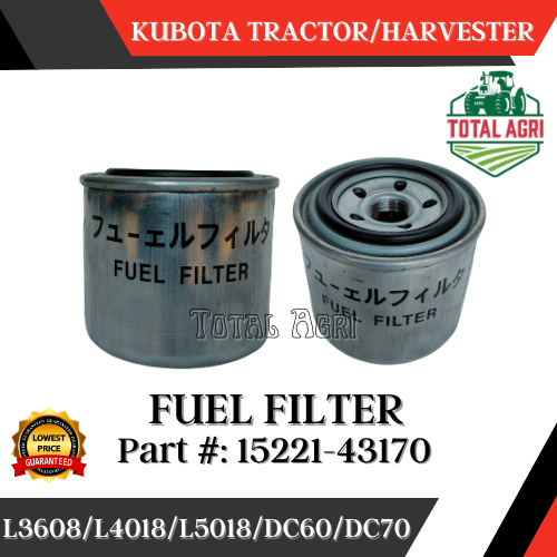 Fuel Filter (Grey) Kubota Harvester/ Tractor DC60 DC70 L3608 L4018 ...