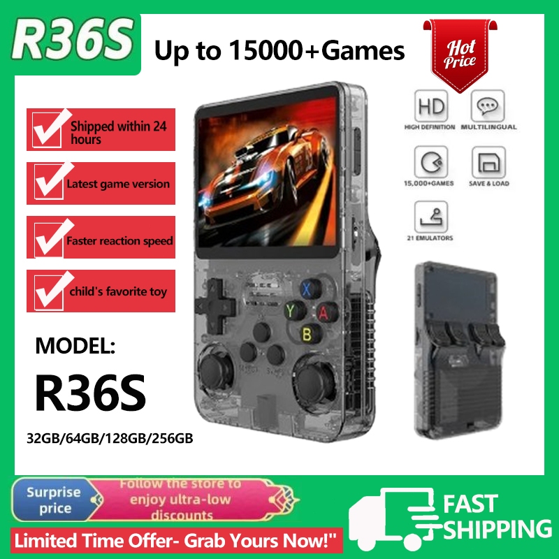 R36S Retro Handheld Video Game Console Linux System 3.5 Inch IPS Screen ...