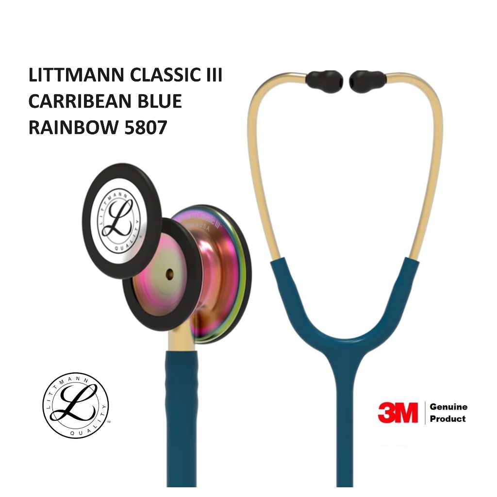 Littmann Classic III Stethoscope Caribbean Blue Rainbow 5807 (AUTHENTIC ...