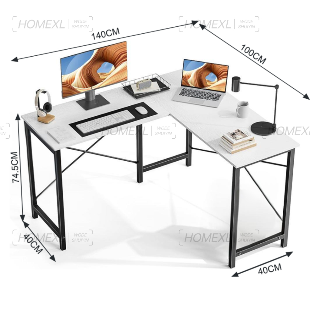 HOMEXL L-shaped Table Computer Table Study Desk Modern Game Table ...
