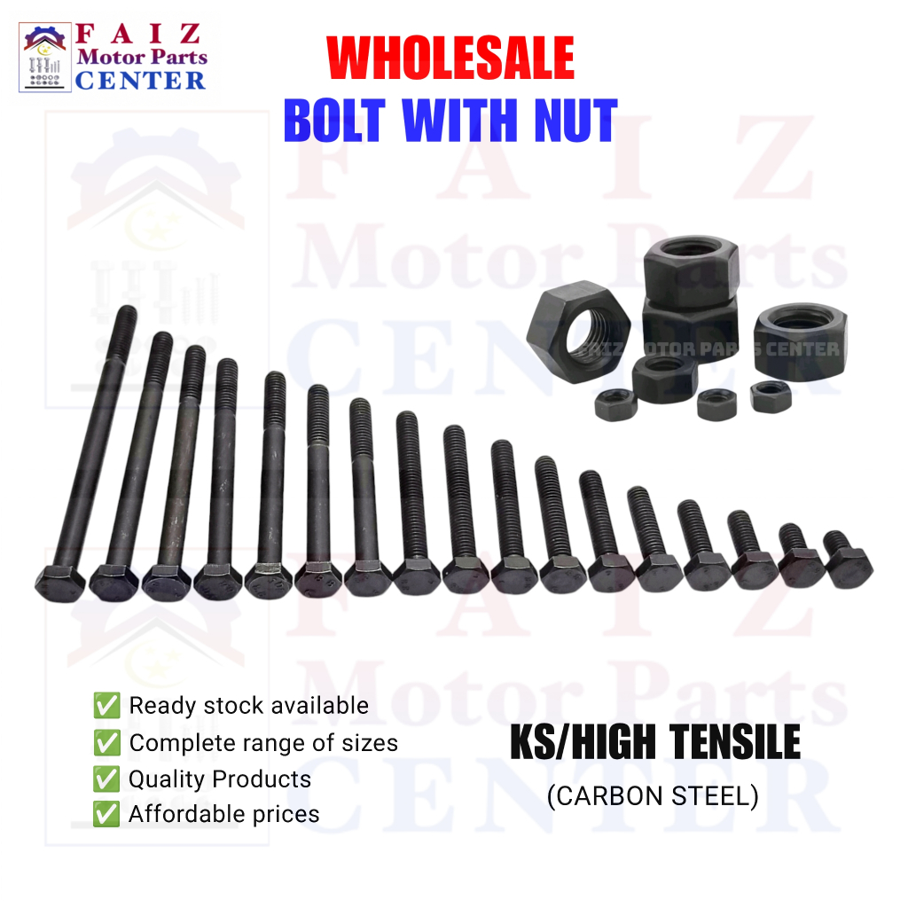 HIGH TENSILE 6x10mm, 6x12mm, 6x16mm, 6x20 (#11 sa yabe/tools) BOLT WITH ...