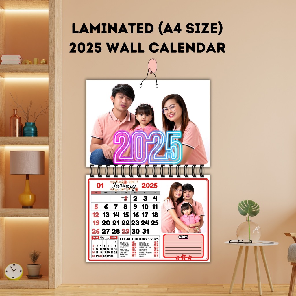 PERSONALIZED 2025 LAMINATED WALL CALENDAR | Shopee Philippines