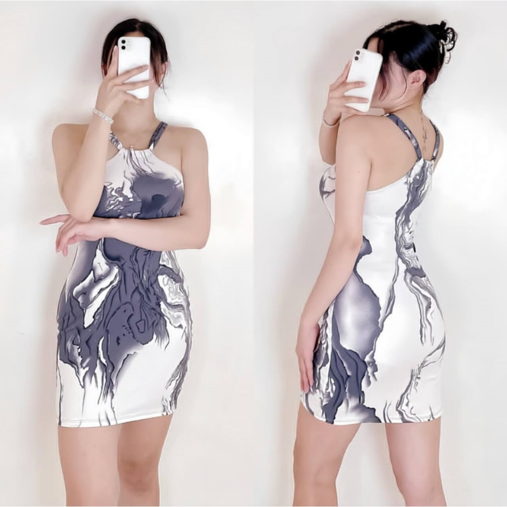 DBS CHARLOTTE Mini Bodycon Dress Stretch Knit Fabric Fits X-SMALL to ...