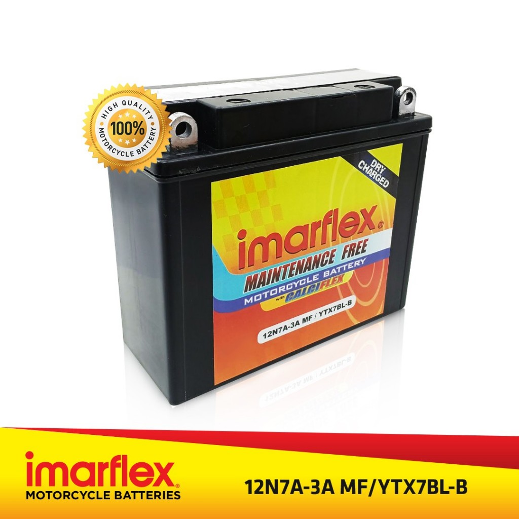 Imarflex Battery: 12N7A-3A Maintenance Free (Dry Charged) for Honda TMX ...