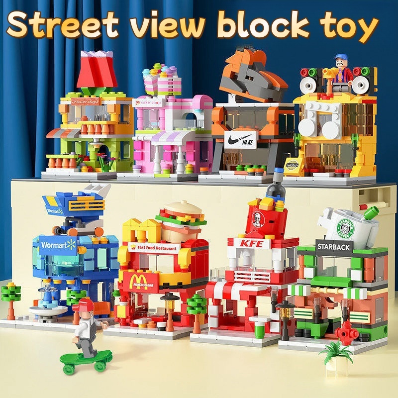 Commercial mini street full set City Series Building Blocks Toys ...