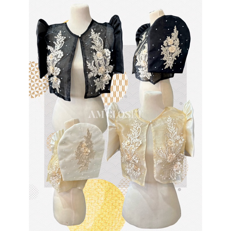 Modern Filipiniana Bolero Organza w/ Button | Shopee Philippines