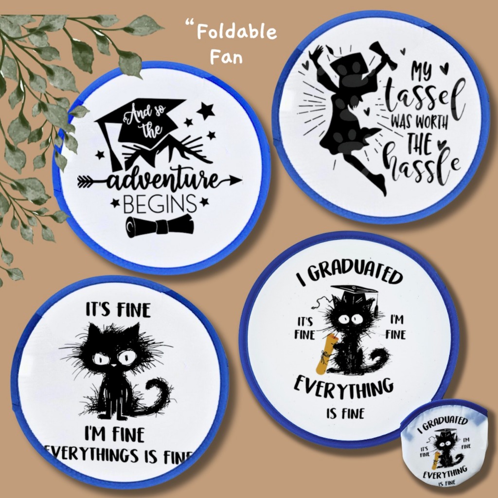 Graduation Jokes Puns Graduation Hand Fans Sun Protection for Guests ...