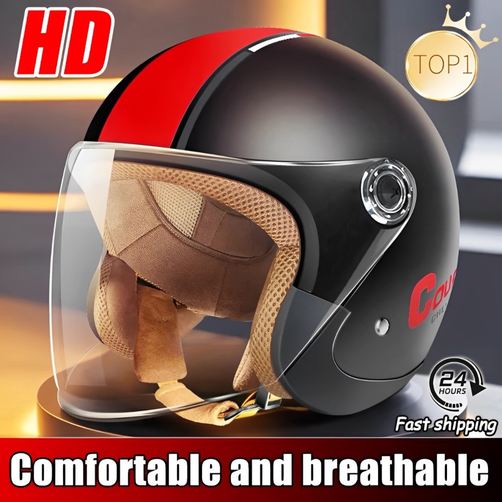 With icc 2024 New upgrade Motorcycle Half Face Helmet For Men And Women ...