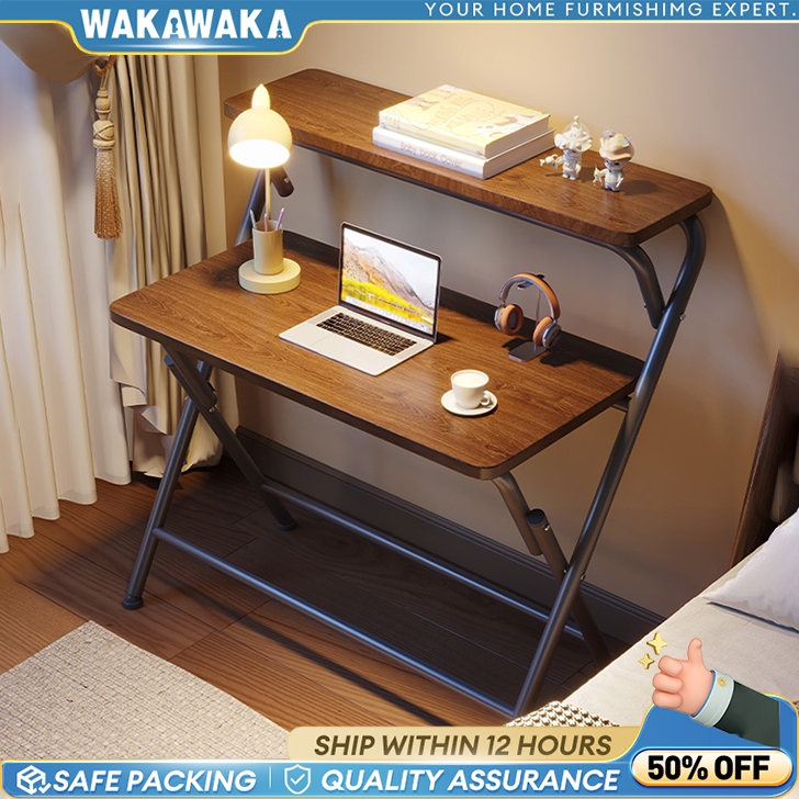 【Foldable】Student study table With Shelf Portable Computer Table Study ...