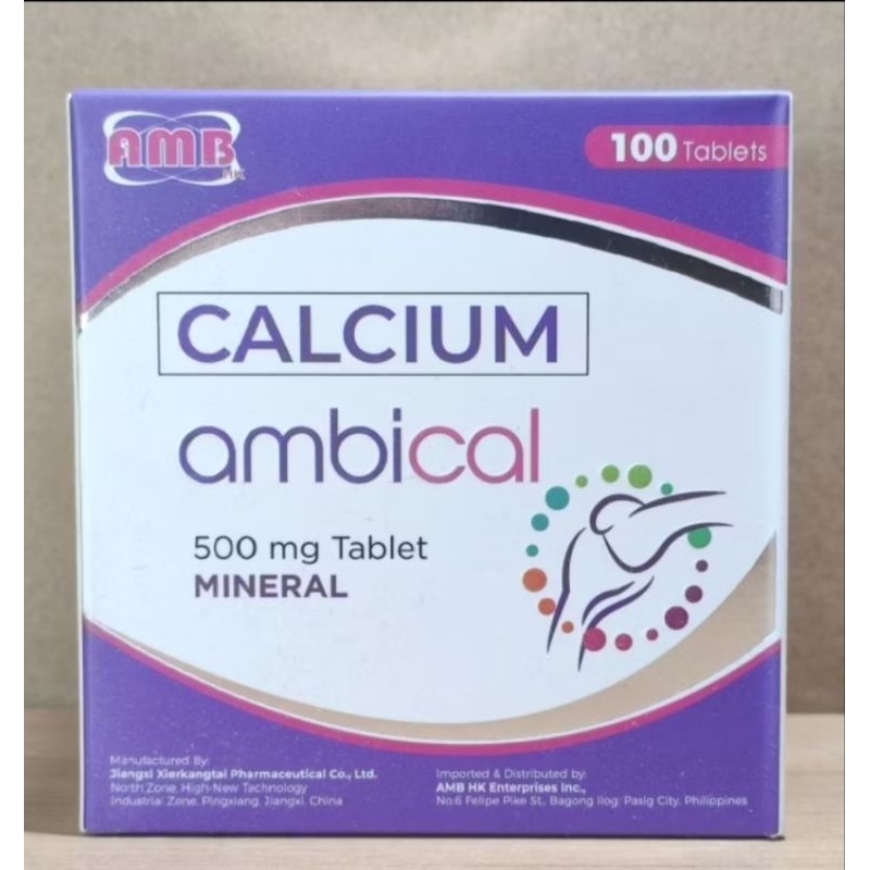 CALCIUM Ambical 500 mg 100 Tablets For Bone Health 100% Authentic FDA ...