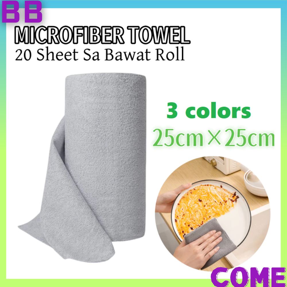 60pcs/3 Roll Kitchen Rag Reusable Dishcloth Kitchen Towel Microfiber ...