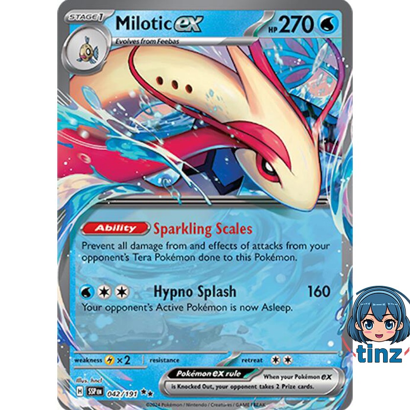 Milotic ex - 042/191 - Ultra Rare SV08: Pokémon Surging Sparks | Shopee ...