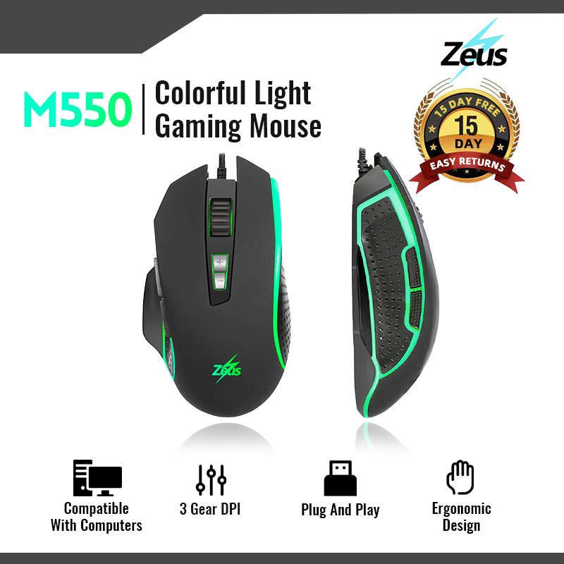 Zeus M550 ( Black Mamba ) Wired Gaming Mouse With Breathing Backlight ...