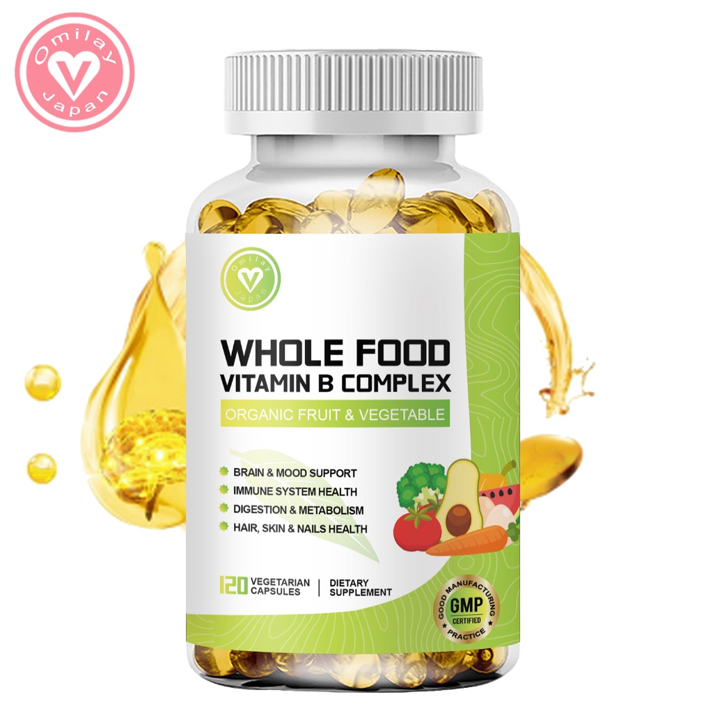 Omilay Whole Food Vitamin B Complex Capsule Support Mood and Immune ...