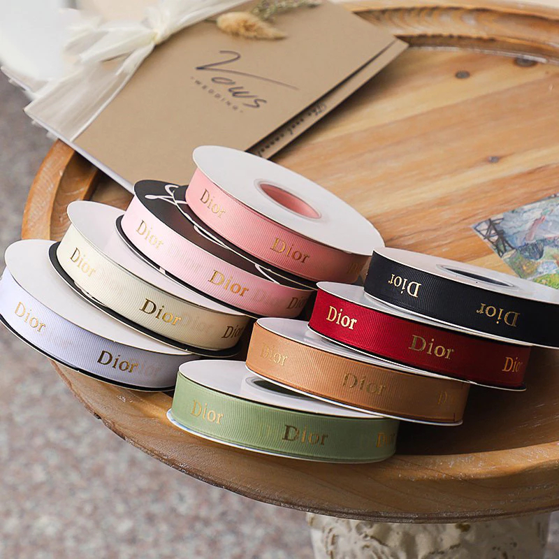 2CM Printed Ribbon Dior For Gift Wrapping Bouquet Packaging | Shopee ...