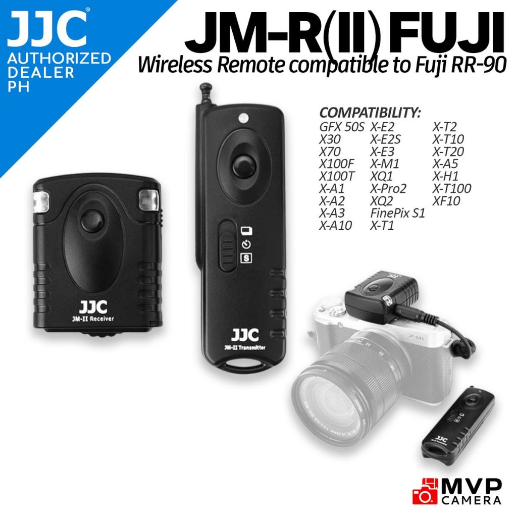 JJC JM-R(II) Wireless Remote Control for Fujifilm GFX 50S X30 Replacing Fujifilm RR-90 MVP ...