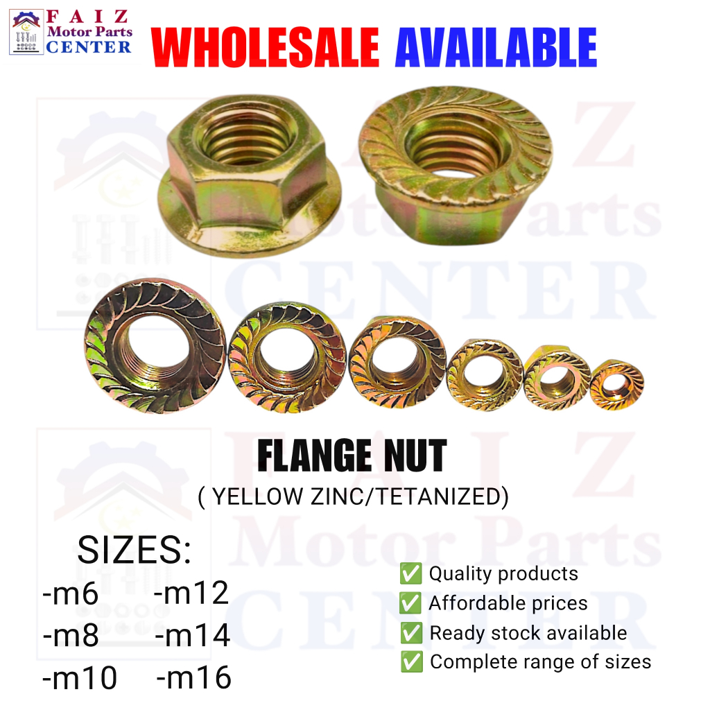 FLANGE NUT PLATED M14/14mm and M16/16mm | Shopee Philippines