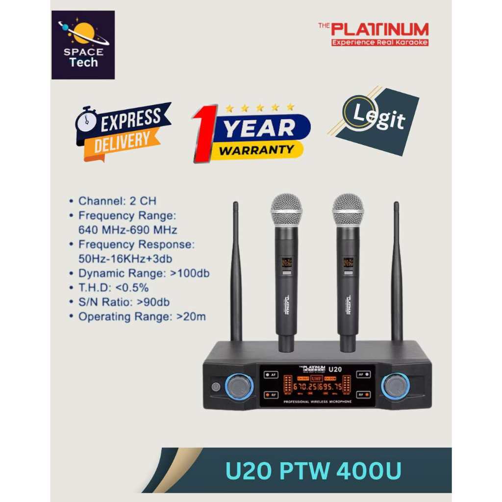 The Platinum U20 PTW 400U Wireless Microphone | Shopee Philippines