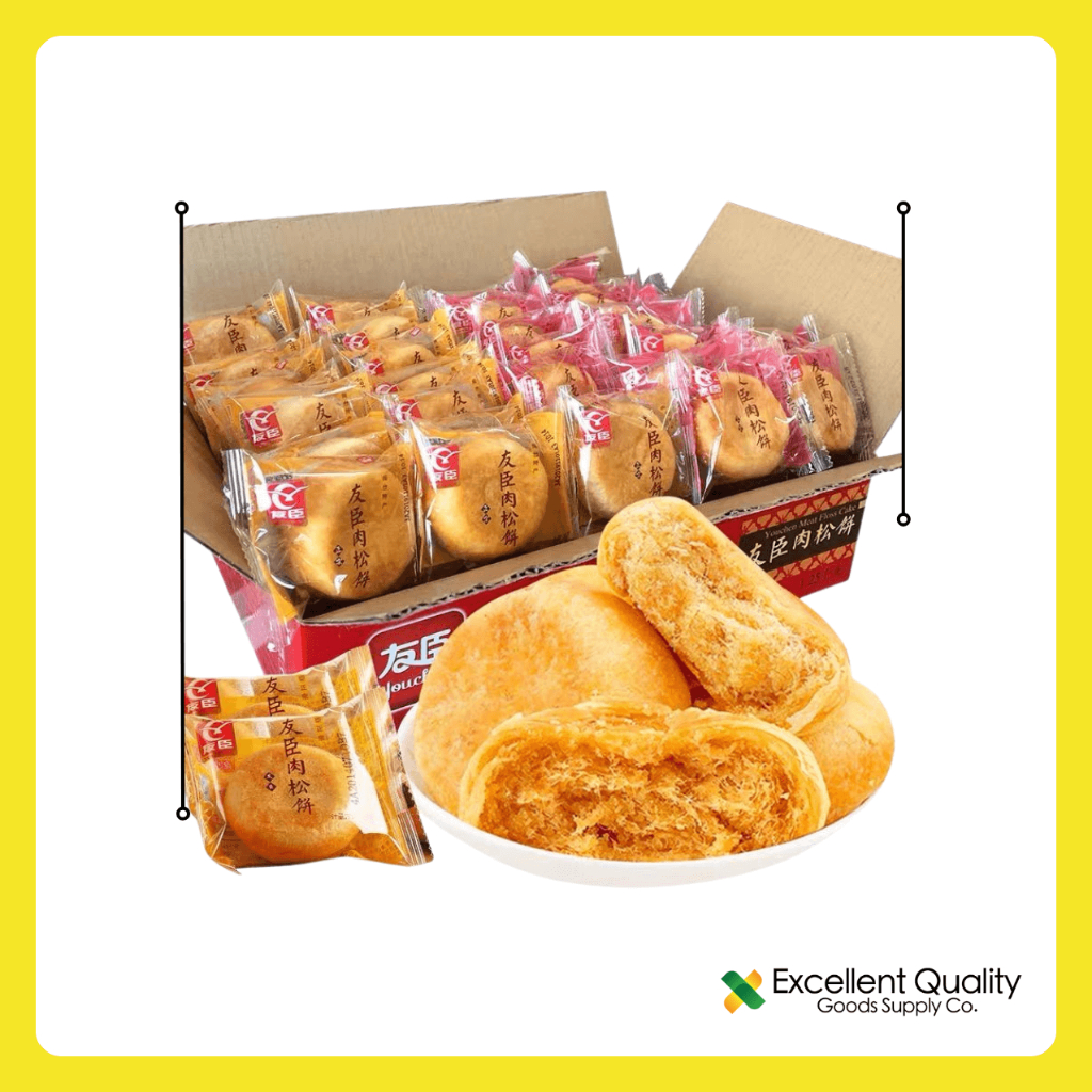 EQGS Hopia Flavor Pork Meat Floss Mahu Bread Bun Pocket Snacks 30g/Pc ...