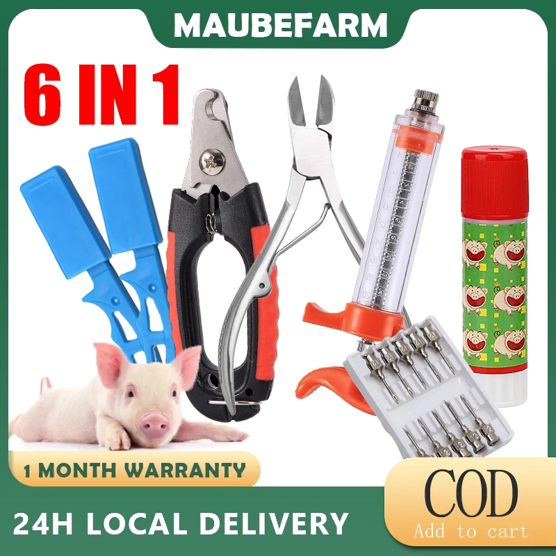 6 in 1 Piglet Kit Tail Pliers Pig Marker Crayon Pig Piglets Tooth Teeth ...