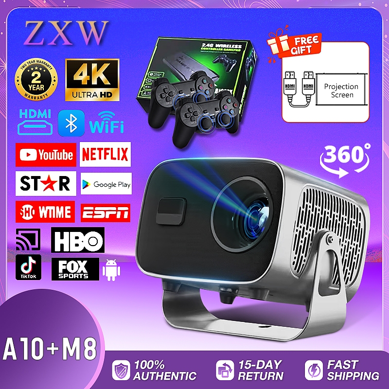 A10 Smart Projector 4K FULL HD Portable Projector Mini Projector for ...