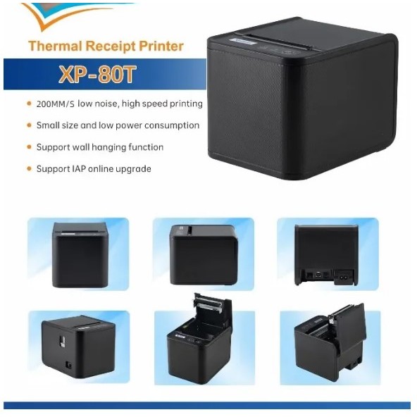 Xprinter XP80T Thermal Printer USB LAN Receipt Printer 80mm Thermal ...